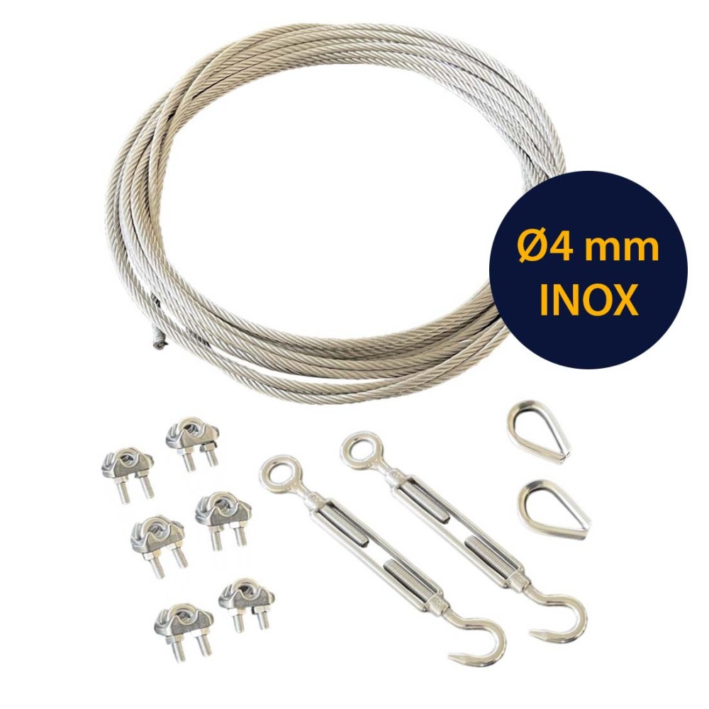 C ble Inox 4 Pour Suspension Ou Haubanage Avec Serre C ble Cosse Et